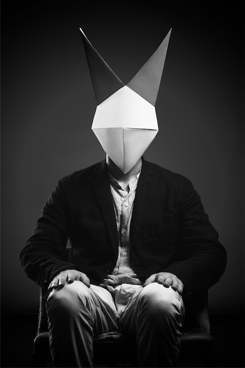 Disconcerting Portraits of People Wearing Origami Animal Masks