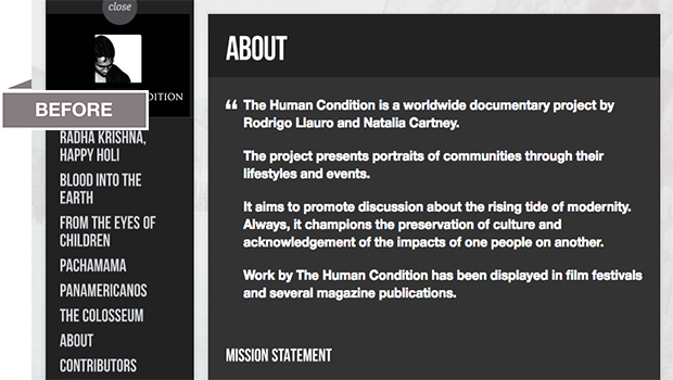 Photography Website Makeover: The Human Condition - Feature Shoot