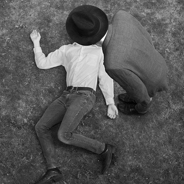 Choreographed Visions of Faceless Figures in Suits - Feature Shoot